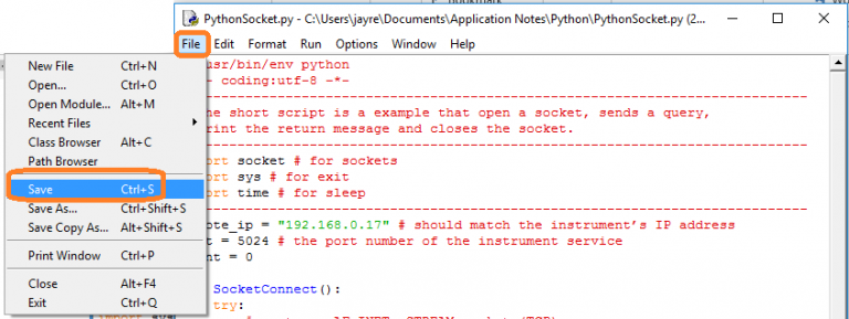 Open Socket LAN connection using Python - Siglent