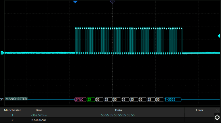Manchester decode (software) - Siglent